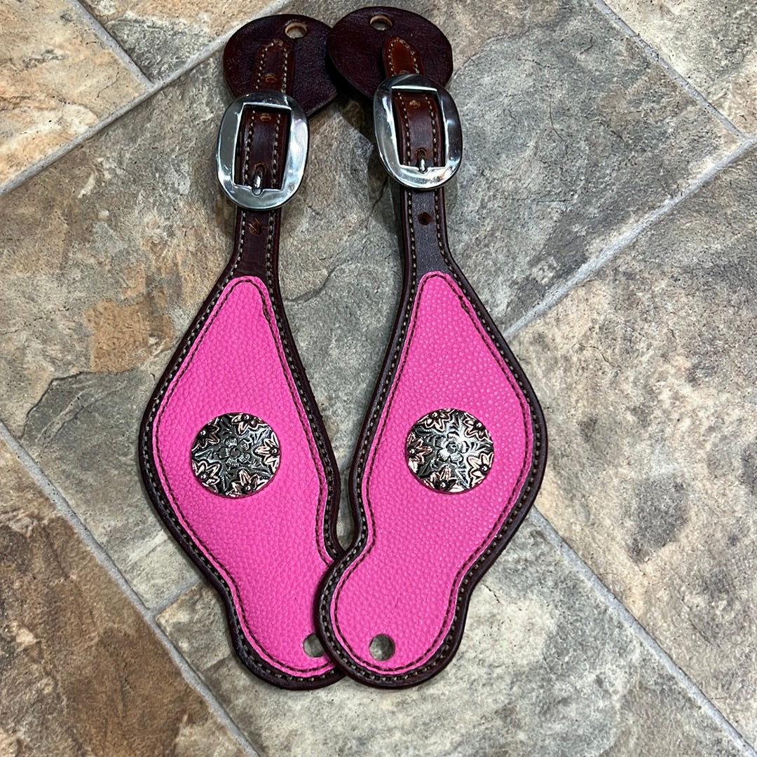 Pink Spur Straps – Melissa’s Custom Conchos