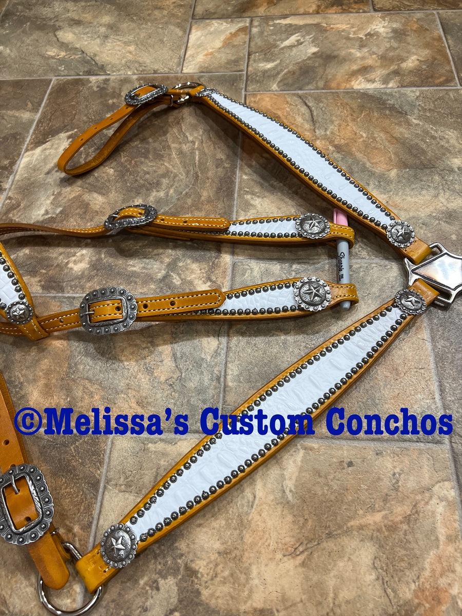 White Tack set – Melissa’s Custom Conchos