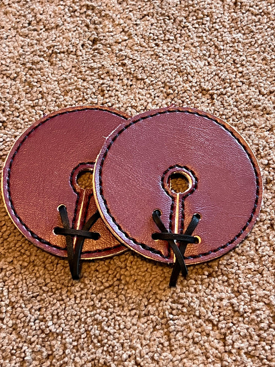 Maroon Leather Bit Guards – Melissa’s Custom Conchos