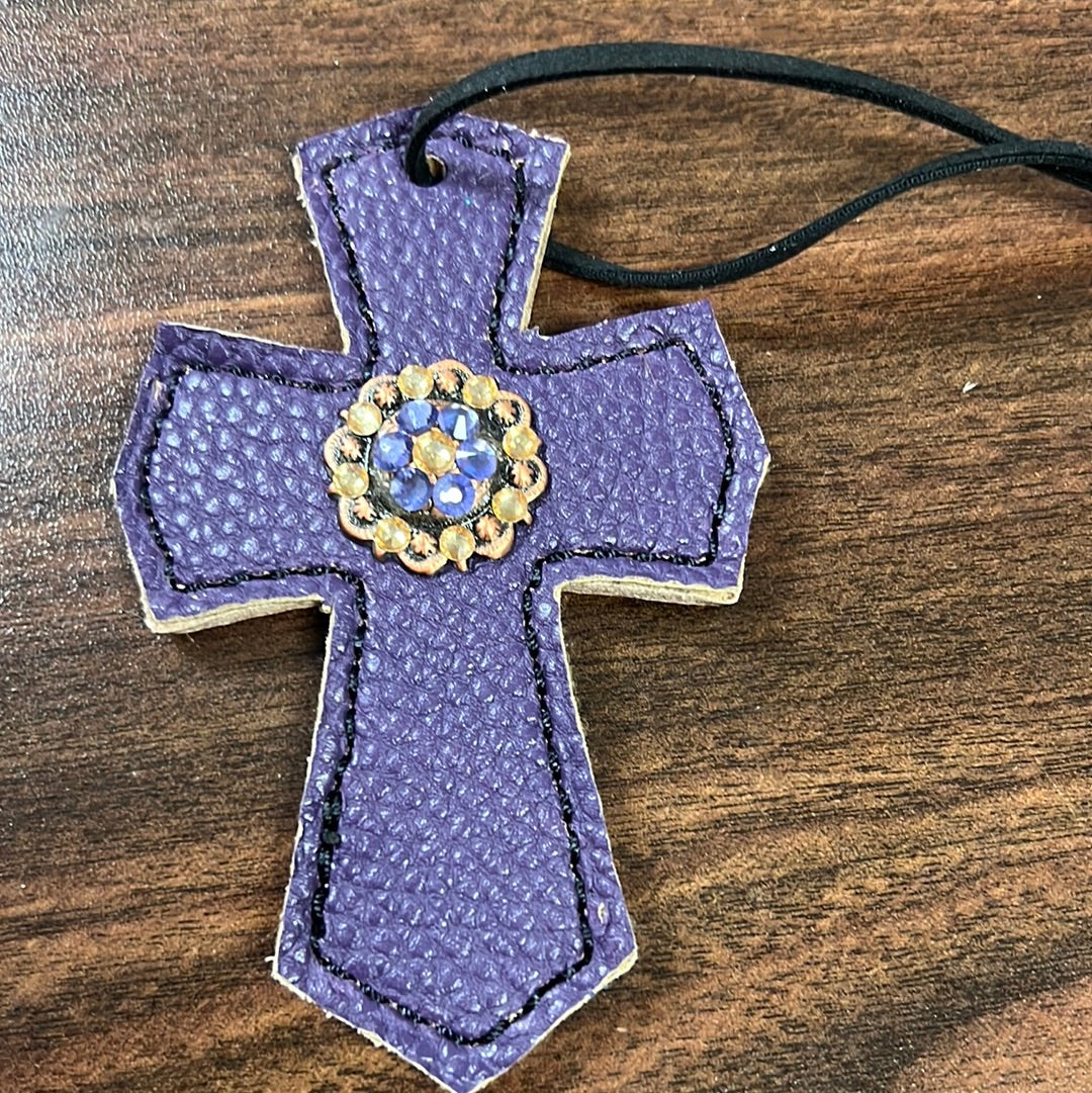 Dark Purple Saddle Cross – Melissa’s Custom Conchos