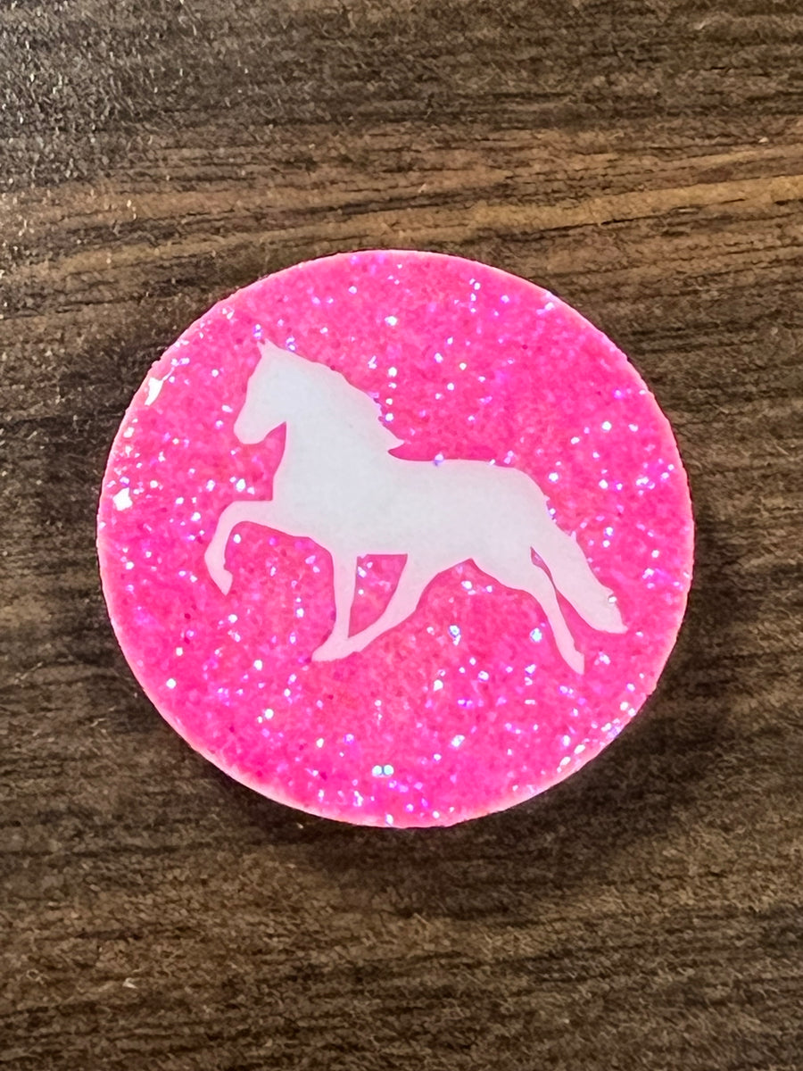 Pink Horse Pop Socket – Melissa’s Custom Conchos