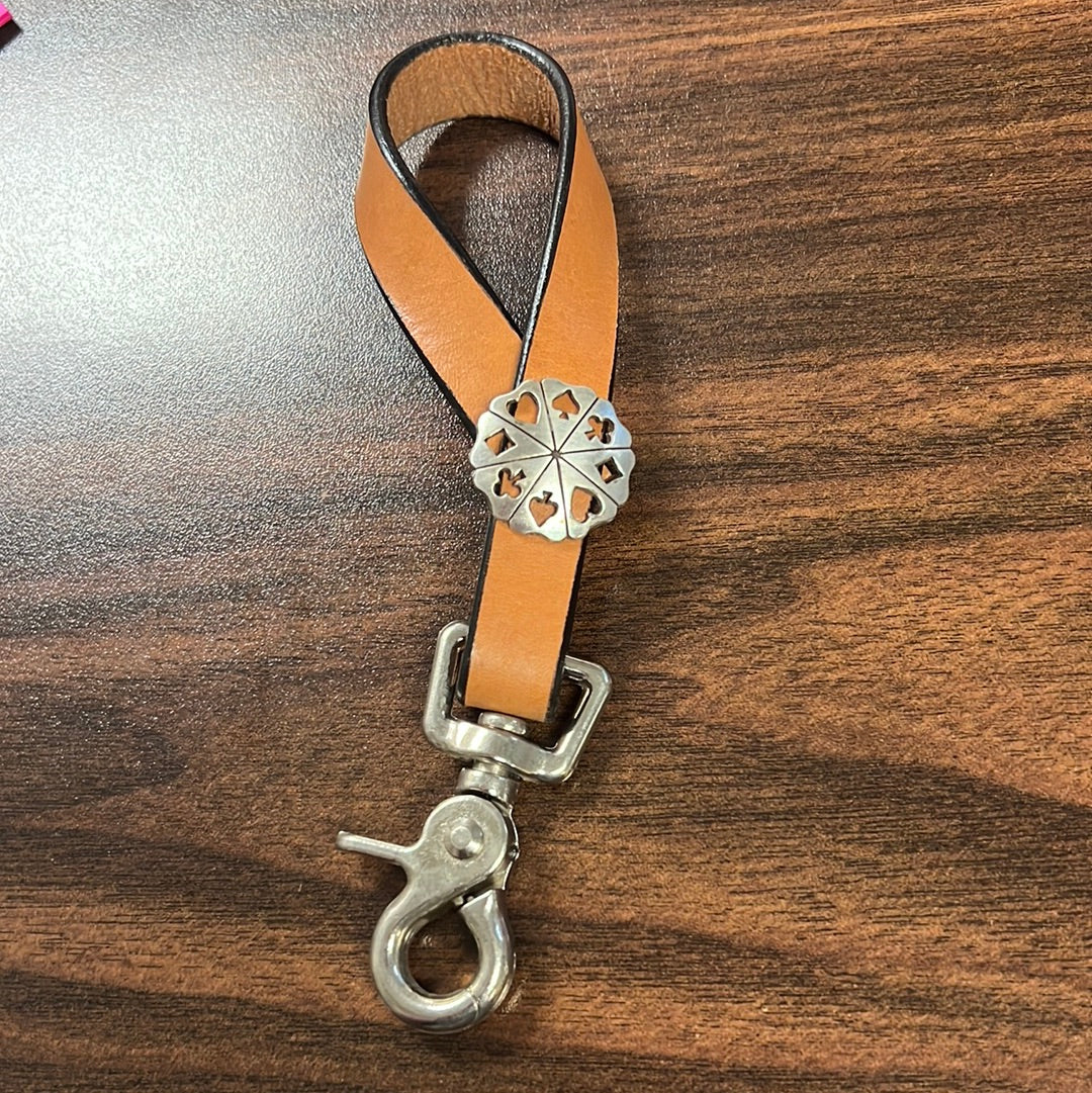 Light Oil Tie Down Keeper with Card Suits – Melissa’s Custom Conchos