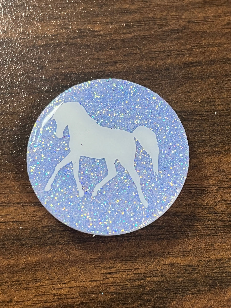 Light Blue Horse Pop Socket – Melissa’s Custom Conchos