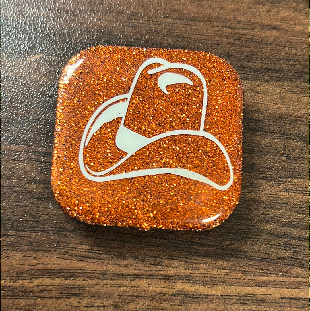 Orange Cowboy Hat Pop Socket – Melissa’s Custom Conchos