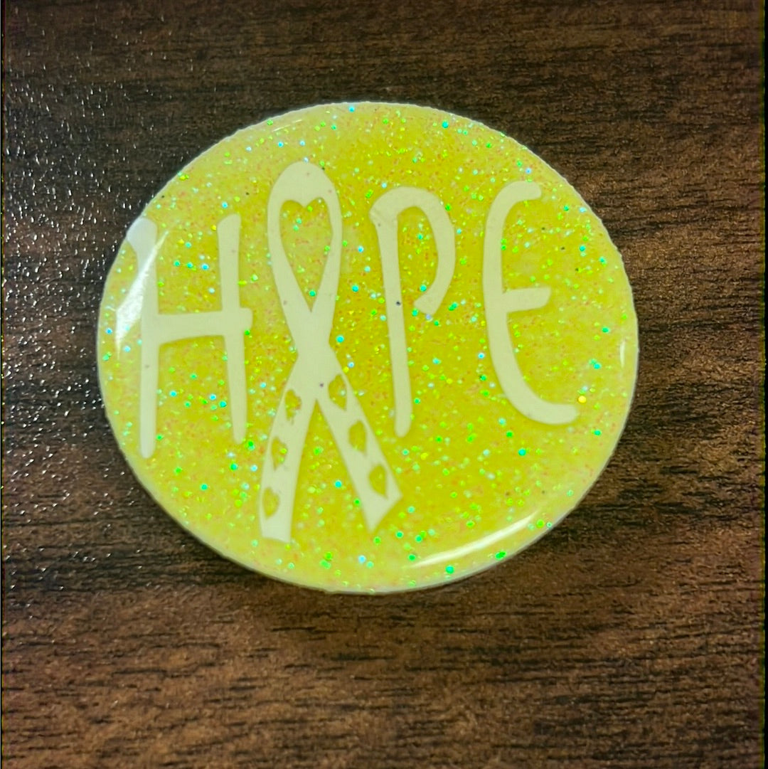 Neon Yellow Hope Ribbon Pop Socket – Melissa’s Custom Conchos