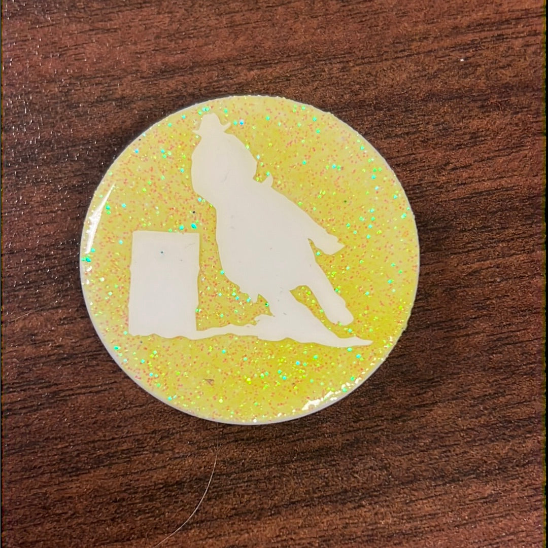Yellow Barrel Racer Pop Socket – Melissa’s Custom Conchos