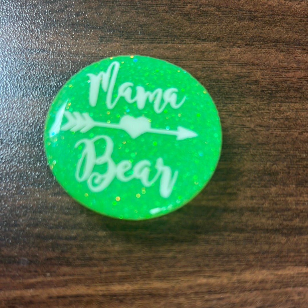 Lime Green Mama Bear Pop Socket – Melissa’s Custom Conchos