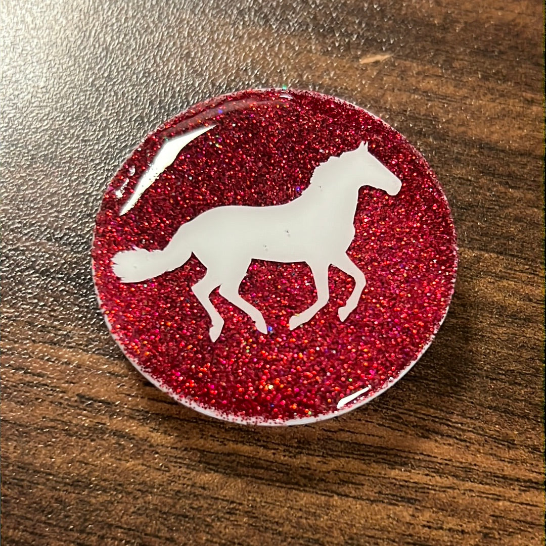Red Running Horse Pop Socket – Melissa’s Custom Conchos